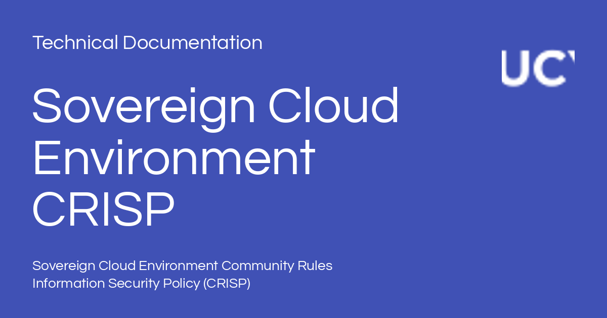 Sovereign Cloud Environment CRISP - Technical Documentation
