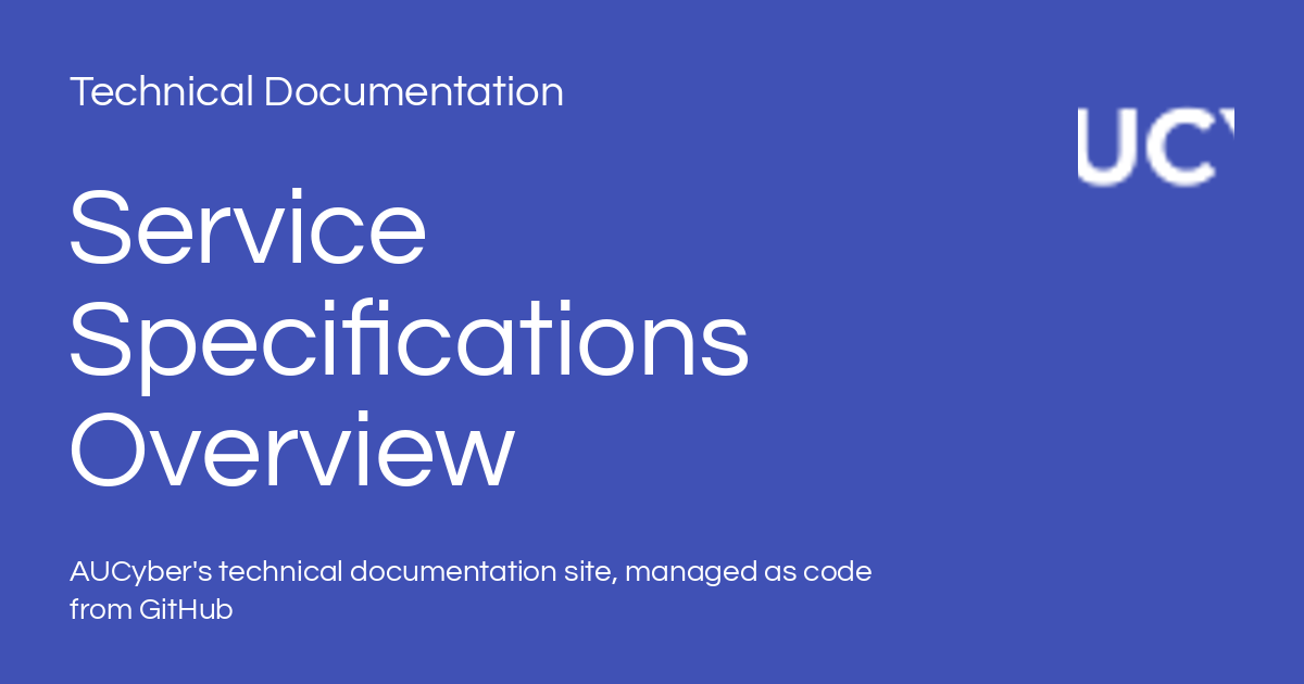 Service Specifications Overview - Technical Documentation