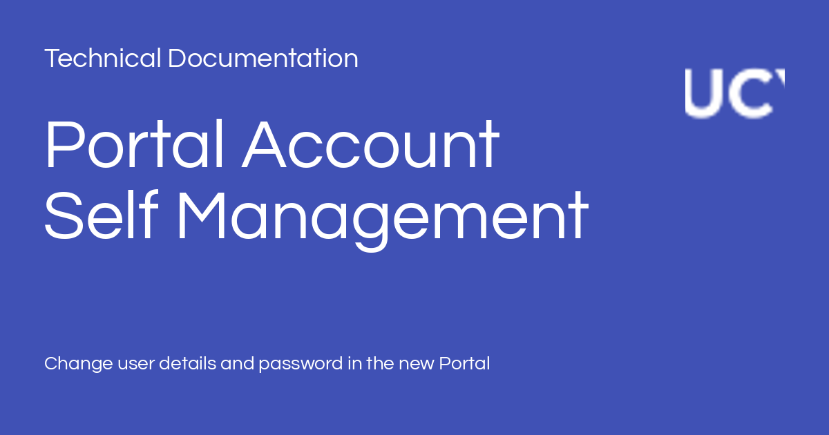 Portal Account Self Management - Technical Documentation