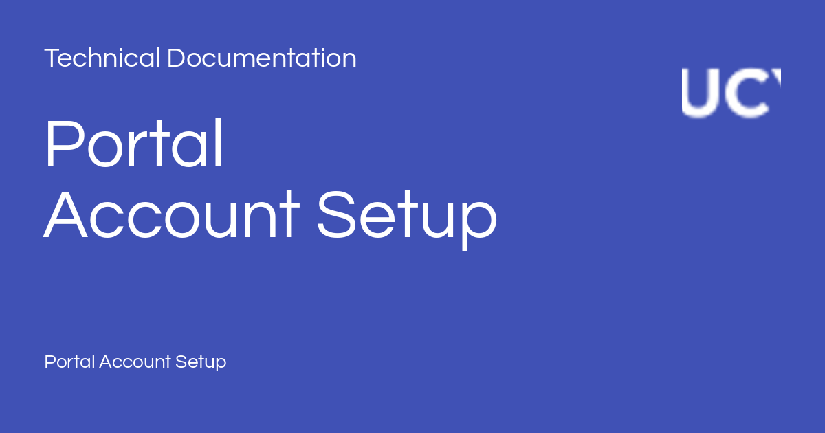 Portal Account Setup - Technical Documentation