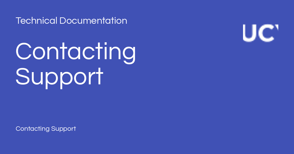 Contacting Support - Technical Documentation