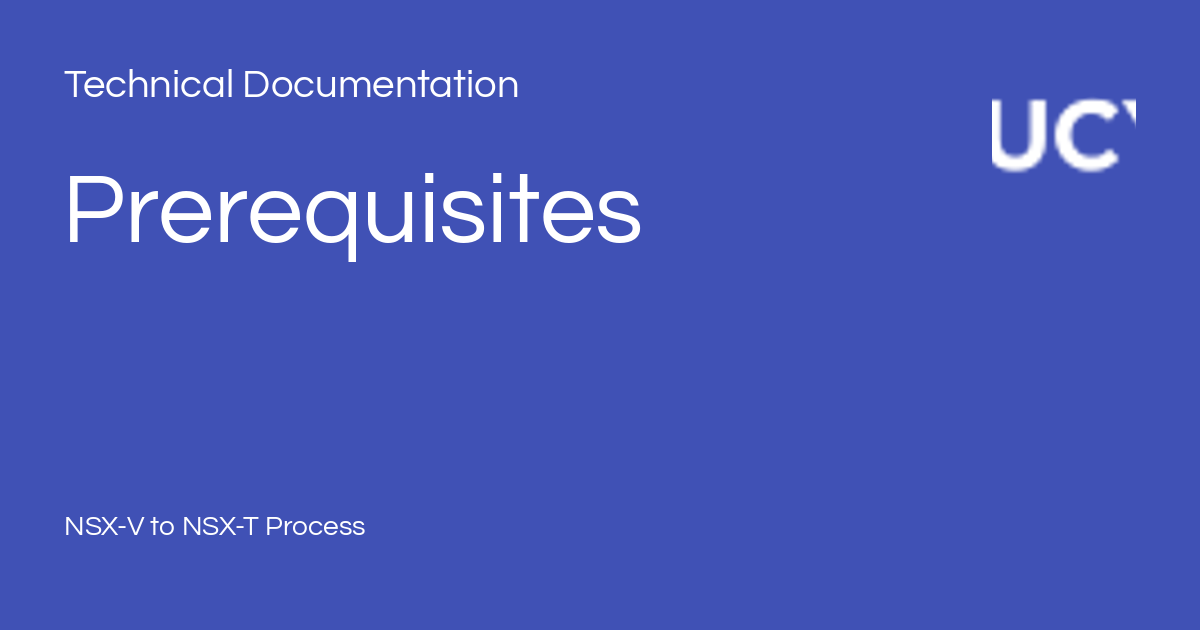Prerequisites - Technical Documentation