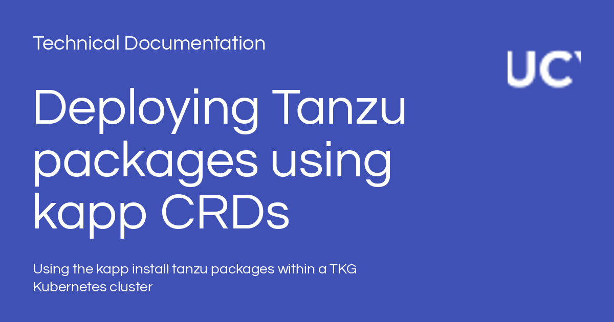 Deploying Tanzu packages using kapp CRDs - Technical Documentation